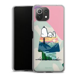 DeinDesign Xiaomi Mi 11 Lite 5G NE Handy Silikon H&uuml;lle Case transparent Handyh&uuml;lle Snoopy Peanuts Official Licensed Product Silikon Case