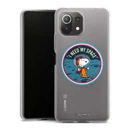 DeinDesign Xiaomi Mi 11 Lite 5G NE Handy Silikon H&uuml;lle Case transparent Handyh&uuml;lle Peanuts Snoopy Weltall Silikon Case
