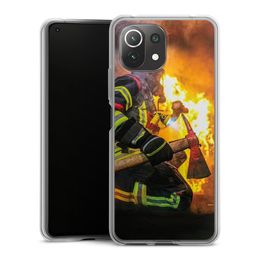 DeinDesign Xiaomi Mi 11 Lite 5G NE Handy Silikon H&uuml;lle Case transparent Handyh&uuml;lle Fire Fire Fighters Life Saver Silikon Case