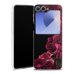DeinDesign Galaxy Z Flip 6 Handy Hard Case Schutzh&uuml;lle transparent Smartphone Handy H&uuml;lle Rose Vintage Pink Hard Case