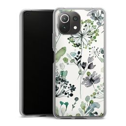 DeinDesign Xiaomi Mi 11 Lite 5G NE Handy Silikon H&uuml;lle Case transparent Handyh&uuml;lle Flowers Eukalyptus Water Colour Silikon Case