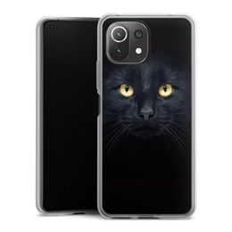 DeinDesign Xiaomi Mi 11 Lite 5G NE Handy Silikon H&uuml;lle Case transparent Handyh&uuml;lle Black Eye Cat Silikon Case