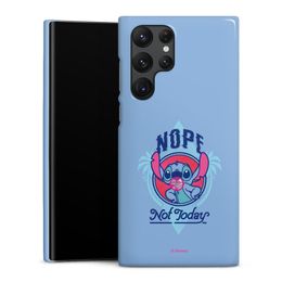 DeinDesign Galaxy S22 Ultra Handy Premium Case Smartphone Handyh&uuml;lle Schutzh&uuml;lle gl&auml;nzend Disney Sayings Lilo & Stitch Premium Case