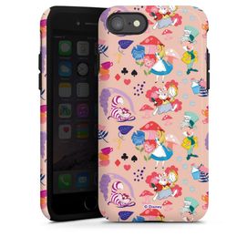 DeinDesign iPhone SE (2020) Handy Panzer Handyh&uuml;lle robuste Outdoor H&uuml;lle Schutzh&uuml;lle gl&auml;nzend Alice In Wonderland Muster Disney Tough Case