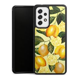 DeinDesign Galaxy A53 5G Handy Gallery Case Handyh&uuml;lle 9H Geh&auml;rtetes Glas R&uuml;ckseite H&uuml;lle Fruits Lemon Summer Gallery Case