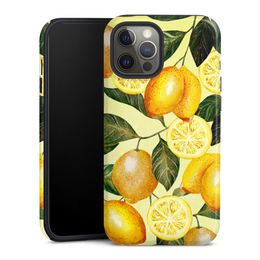 DeinDesign iPhone 12 Pro Max Handy Panzer Handyh&uuml;lle robuste Outdoor H&uuml;lle Schutzh&uuml;lle gl&auml;nzend Summer Fruits Lemon Tough Case