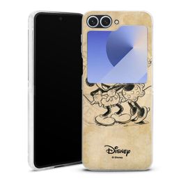 DeinDesign Galaxy Z Flip 6 Handy Hard Case Schutzh&uuml;lle transparent Smartphone Handy H&uuml;lle Vintage Minnie Mouse Mickey Mouse Hard Case