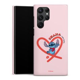 DeinDesign Galaxy S22 Ultra Handy Premium Case Smartphone Handyh&uuml;lle Schutzh&uuml;lle gl&auml;nzend Heart Lilo & Stitch Disney Premium Case