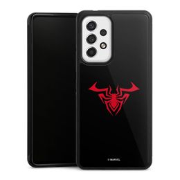DeinDesign Galaxy A53 5G Handy Gallery Case Handyh&uuml;lle 9H Geh&auml;rtetes Glas R&uuml;ckseite H&uuml;lle Marvel Logo Spiderman Gallery Case