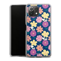 DeinDesign Xiaomi Mi 11 Lite 5G NE Handy Silikon H&uuml;lle Case transparent Handyh&uuml;lle Muster Snoopy Flowers Silikon Case