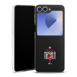 DeinDesign Galaxy Z Flip 7 FE Handy Hard Case Schutzh&uuml;lle transparent Smartphone Handy H&uuml;lle Official Licensed Product Jamal Musiala Fc Bayern M&uuml;nchen Hard Case