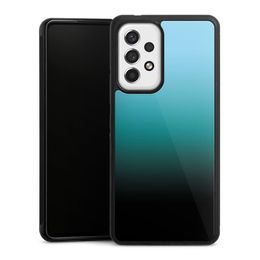 DeinDesign Galaxy A53 5G Handy Gallery Case Handyh&uuml;lle 9H Geh&auml;rtetes Glas R&uuml;ckseite H&uuml;lle Two-Tone Ombre Black Gallery Case