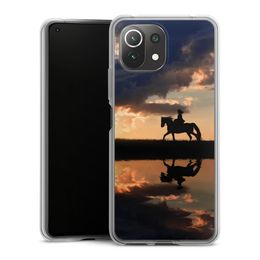 DeinDesign Xiaomi Mi 11 Lite 5G NE Handy Silikon H&uuml;lle Case transparent Handyh&uuml;lle Sunset Horse Horseback Riding Silikon Case