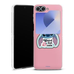DeinDesign Galaxy Z Flip 6 Handy Hard Case Schutzh&uuml;lle transparent Smartphone Handy H&uuml;lle Disney Sayings Lilo & Stitch Hard Case