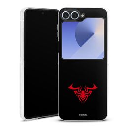 DeinDesign Galaxy Z Flip 7 FE Handy Hard Case Schutzh&uuml;lle transparent Smartphone Handy H&uuml;lle Spiderman Marvel Logo Hard Case