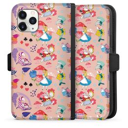 DeinDesign iPhone 11 Pro Handy Klapph&uuml;lle Handyh&uuml;lle aus Kunst Leder schwarz Flip Case Alice In Wonderland Muster Disney Sideflip mit Lasche