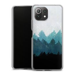 DeinDesign Xiaomi Mi 11 Lite 5G NE Handy Silikon H&uuml;lle Case transparent Handyh&uuml;lle Abstract Forrest Tree Silikon Case