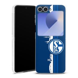 DeinDesign Galaxy Z Flip 6 Handy Hard Case Schutzh&uuml;lle transparent Smartphone Handy H&uuml;lle Official Licensed Product Fc Schalke 04 Skyline Hard Case
