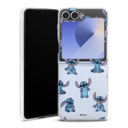 DeinDesign Galaxy Z Flip 6 Handy Hard Case Schutzh&uuml;lle transparent Smartphone Handy H&uuml;lle Official Licensed Product Lilo & Stitch Disney Hard Case