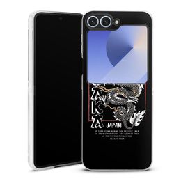 DeinDesign Galaxy Z Flip 6 Handy Hard Case Schutzh&uuml;lle transparent Smartphone Handy H&uuml;lle Japan Dragon Ocean Hard Case