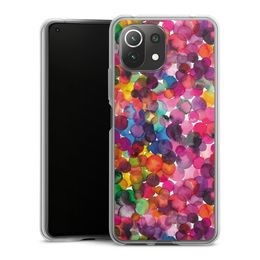 DeinDesign Xiaomi Mi 11 Lite 5G NE Handy Silikon H&uuml;lle Case transparent Handyh&uuml;lle Water Colour Colourful Points Silikon Case