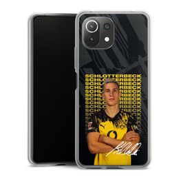 DeinDesign Xiaomi Mi 11 Lite 5G NE Handy Silikon H&uuml;lle Case transparent Handyh&uuml;lle Borussia Dortmund Nico Schlotterbeck Bvb Silikon Case