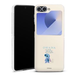 DeinDesign Galaxy Z Flip 7 FE Handy Hard Case Schutzh&uuml;lle transparent Smartphone Handy H&uuml;lle Disney Official Licensed Product Lilo & Stitch Hard Case