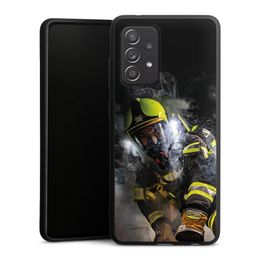 DeinDesign Galaxy A52s 5G Handy Premium Silikon H&uuml;lle Handyh&uuml;lle schwarz Case Fire Fighter Fire Fighters Fire Silikon Premium Case