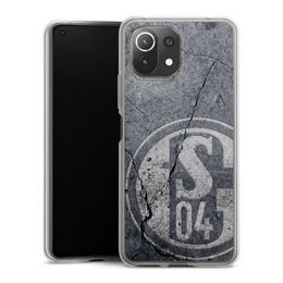 DeinDesign Xiaomi Mi 11 Lite 5G NE Handy Silikon H&uuml;lle Case transparent Handyh&uuml;lle Merchandise Fc Schalke 04 Concrete Silikon Case