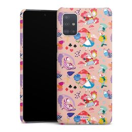 DeinDesign Galaxy A51 Handy Premium Case Smartphone Handyh&uuml;lle Schutzh&uuml;lle gl&auml;nzend Alice In Wonderland Muster Disney Premium Case