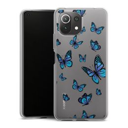 DeinDesign Xiaomi Mi 11 Lite 5G NE Handy Silikon H&uuml;lle Case transparent Handyh&uuml;lle Transparent Butterfly Muster Silikon Case