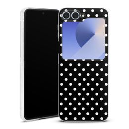 DeinDesign Galaxy Z Flip 6 Handy Hard Case Schutzh&uuml;lle transparent Smartphone Handy H&uuml;lle Points Retro Polka Dots Hard Case