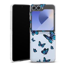 DeinDesign Galaxy Z Flip 6 Handy Hard Case Schutzh&uuml;lle transparent Smartphone Handy H&uuml;lle Transparent Muster Butterfly Hard Case