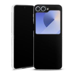 DeinDesign Galaxy Z Flip 6 Handy Hard Case Schutzh&uuml;lle transparent Smartphone Handy H&uuml;lle Unicoloured Black Colour Hard Case