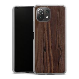 DeinDesign Xiaomi Mi 11 Lite 5G NE Handy Silikon H&uuml;lle Case transparent Handyh&uuml;lle Wooden Look Wood Nut Tree Silikon Case