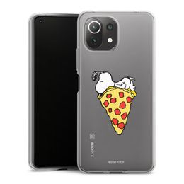 DeinDesign Xiaomi Mi 11 Lite 5G NE Handy Silikon H&uuml;lle Case transparent Handyh&uuml;lle Peanuts Pizza Snoopy Silikon Case