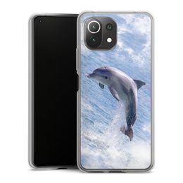 DeinDesign Xiaomi Mi 11 Lite 5G NE Handy Silikon H&uuml;lle Case transparent Handyh&uuml;lle Dolphin Wale Ocean Silikon Case