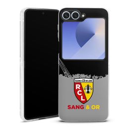 DeinDesign Galaxy Z Flip 7 FE Handy Hard Case Schutzh&uuml;lle transparent Smartphone Handy H&uuml;lle Racing Club De Lens Rcl Official Licensed Product Hard Case