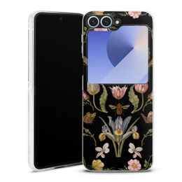 DeinDesign Galaxy Z Flip 7 FE Handy Hard Case Schutzh&uuml;lle transparent Smartphone Handy H&uuml;lle Bee Blossom Flower Wreath Hard Case