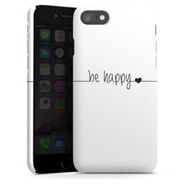 DeinDesign iPhone SE (2020) Handy Premium Case Smartphone Handyh&uuml;lle Schutzh&uuml;lle matt Sayings Statement Happiness Premium Case