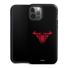 DeinDesign iPhone 12 Pro Max Handy Panzer Handyh&uuml;lle robuste Outdoor H&uuml;lle Schutzh&uuml;lle gl&auml;nzend Spiderman Logo Marvel Tough Case