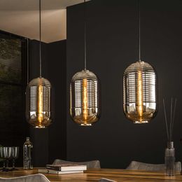 hofstein Tub Pendelleuchte Anthrazit, 3-flammig