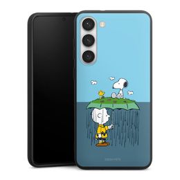 DeinDesign Galaxy S23+ Handy Premium Silikon H&uuml;lle Handyh&uuml;lle schwarz Case Peanuts Children Snoopy Silikon Premium Case