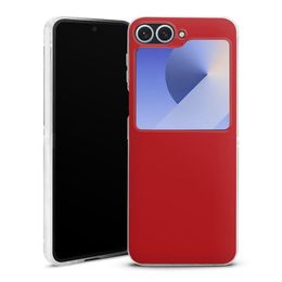 DeinDesign Galaxy Z Flip 7 FE Handy Hard Case Schutzh&uuml;lle transparent Smartphone Handy H&uuml;lle Red Unicoloured Colour Hard Case