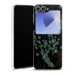 DeinDesign Galaxy Z Flip 6 Handy Hard Case Schutzh&uuml;lle transparent Smartphone Handy H&uuml;lle Eukalyptus Leaves Nature Hard Case