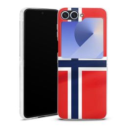 DeinDesign Galaxy Z Flip 7 FE Handy Hard Case Schutzh&uuml;lle transparent Smartphone Handy H&uuml;lle Flags Flag Norway Hard Case