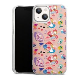 DeinDesign iPhone 13 Mini Handy Slim Case Silikon Handyh&uuml;lle transparent H&uuml;lle extra d&uuml;nn Alice In Wonderland Muster Disney Silikon Slim Case