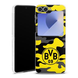 DeinDesign Galaxy Z Flip 6 Handy Hard Case Schutzh&uuml;lle transparent Smartphone Handy H&uuml;lle Merchandise Bvb Borussia Dortmund Hard Case
