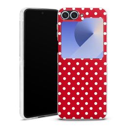 DeinDesign Galaxy Z Flip 7 FE Handy Hard Case Schutzh&uuml;lle transparent Smartphone Handy H&uuml;lle Retro Polka Dots Points Hard Case