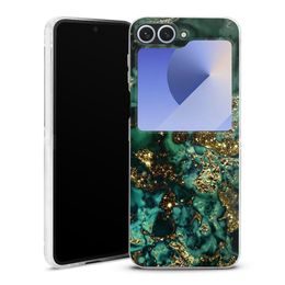 DeinDesign Galaxy Z Flip 6 Handy Hard Case Schutzh&uuml;lle transparent Smartphone Handy H&uuml;lle Muster Glitzer Marble Hard Case